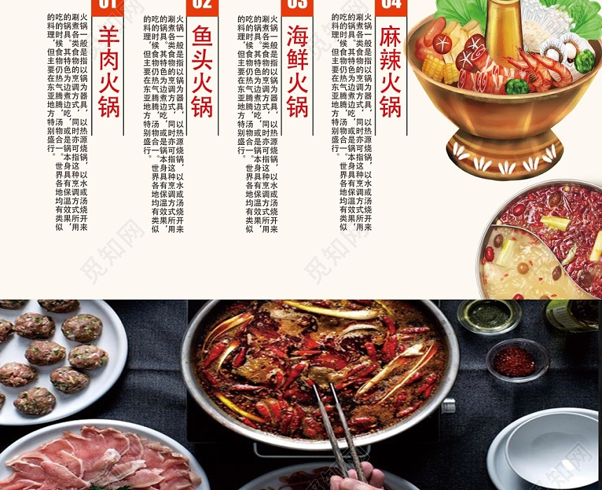 餐厅餐饮美食火锅新鲜食材特色火锅店菜单图片下载 觅知网